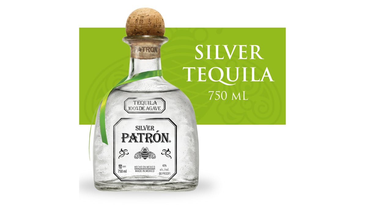 Patron 80 Proof Silver Tequila Bottle (750 ml) - Tilt Liquor